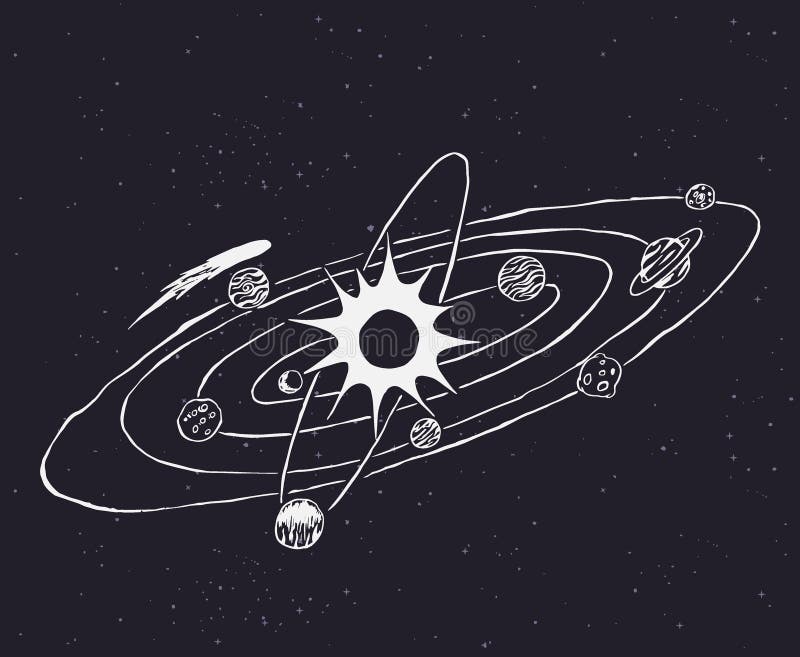 Solar system doodle stock vector. Illustration of graphical - 112100174