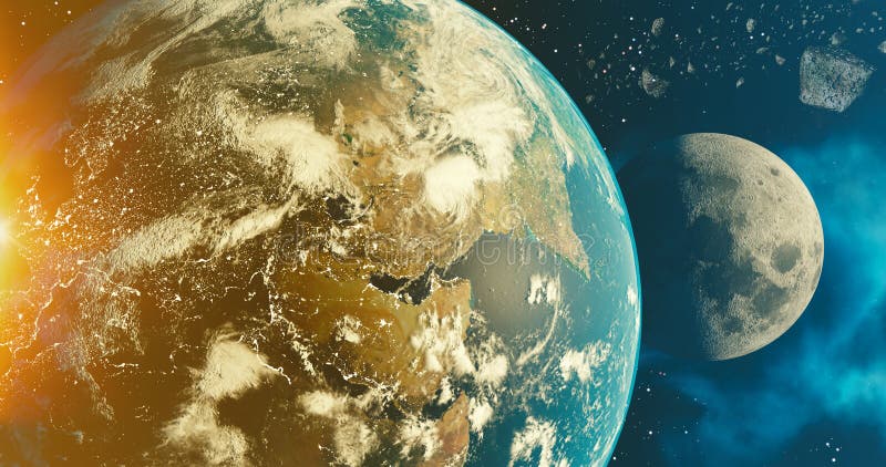 The Solar System Planet Concept Over Galactic Background and Milky Way ...