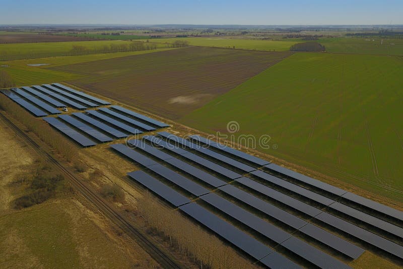 Solar System for Solar Energy from Above Stock Photo - Image of current ...