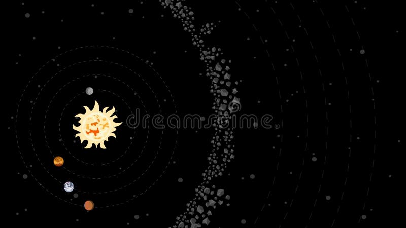 Solar System Flat Animation. the Movement of Planets Around the Sun. 4k ...