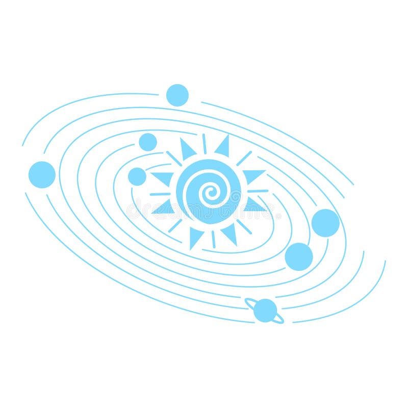 Solar System Planet Flat Line Color Isolated Vector Object Stock ...