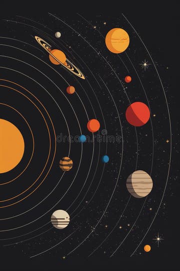 Solar System Flat Design Minimal Illustration Stock Illustration ...