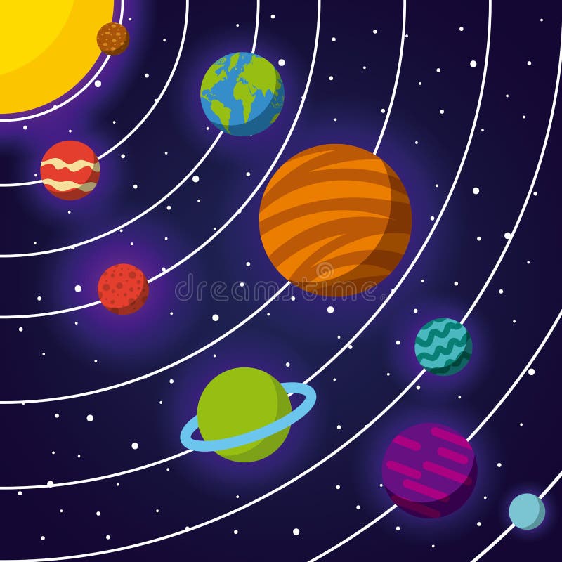 Solar system flat stock vector. Illustration of background - 94102726