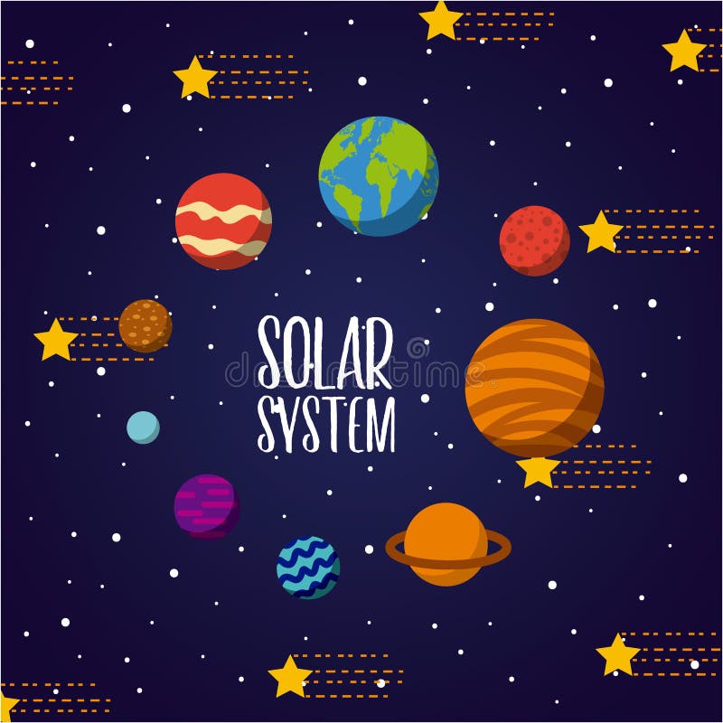 Solar system flat stock vector. Illustration of orbit - 94102800