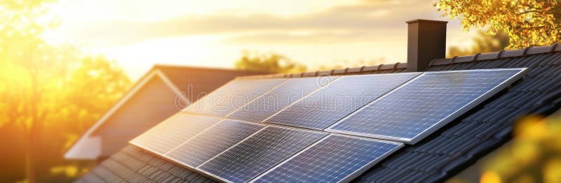 Solar System on Ground. Green, Clean Alternative Source of Electricity ...