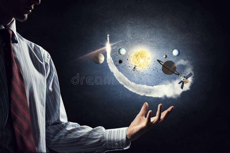 Solar system in hands stock image. Image of space, everlasting - 96998309