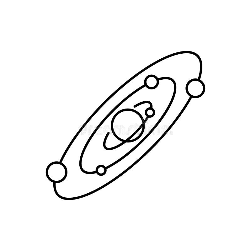 Solar System Icon. Black Icon of Solar System. Linear Solar System Icon ...