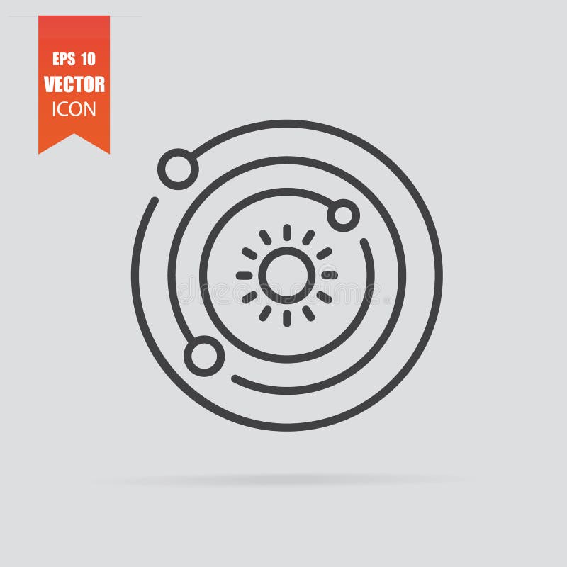 Solar System Icon in Flat Style Isolated on Grey Background Stock ...