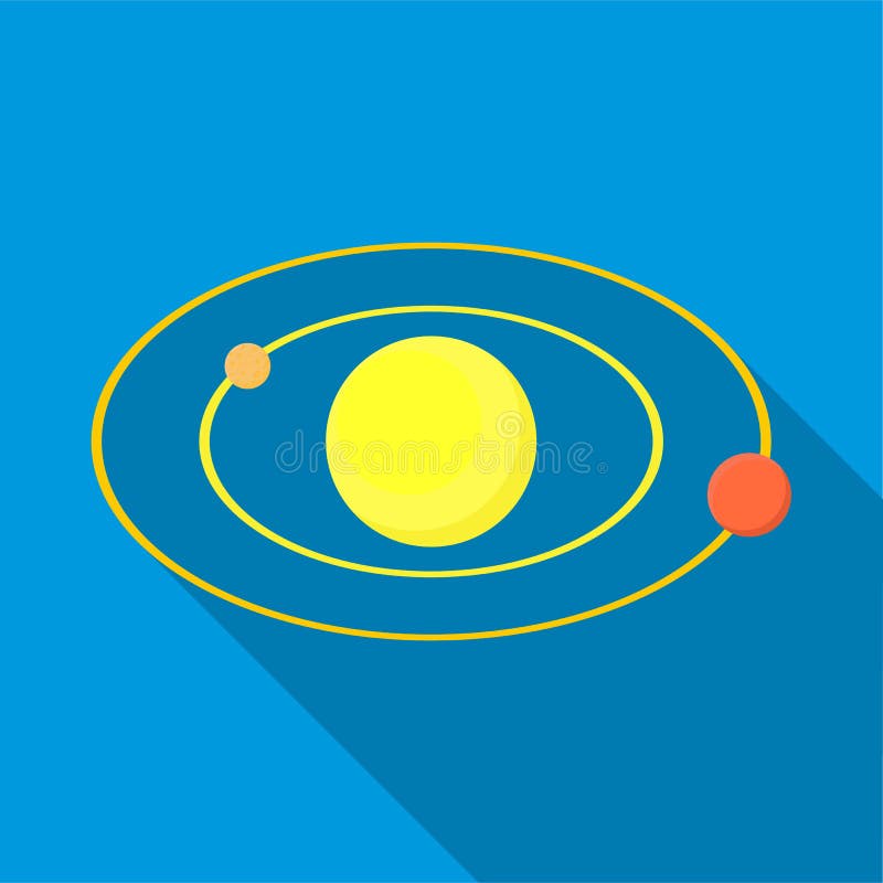 Solar System Icon, Flat Style Stock Vector - Illustration of ...