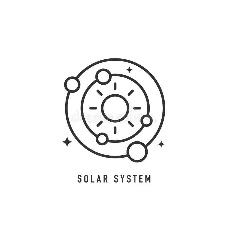 Solar System Icon. Vector Sign Stock Vector - Illustration of ...