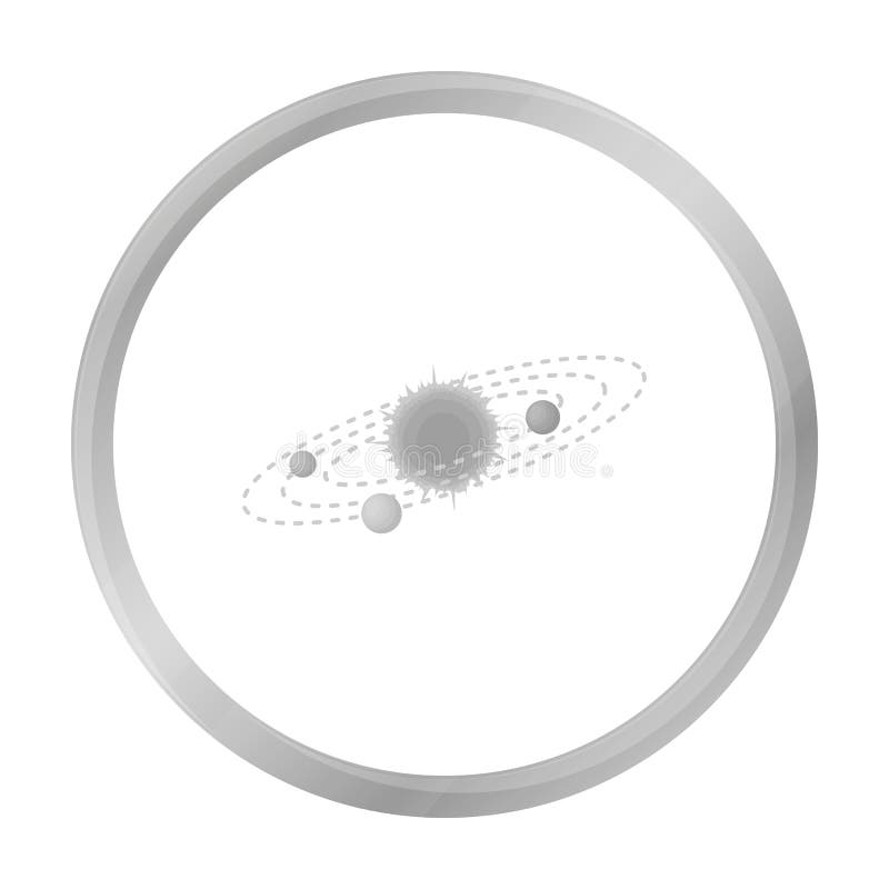 Solar System Icon in Monochrome Style Isolated on White. Space Symbol ...
