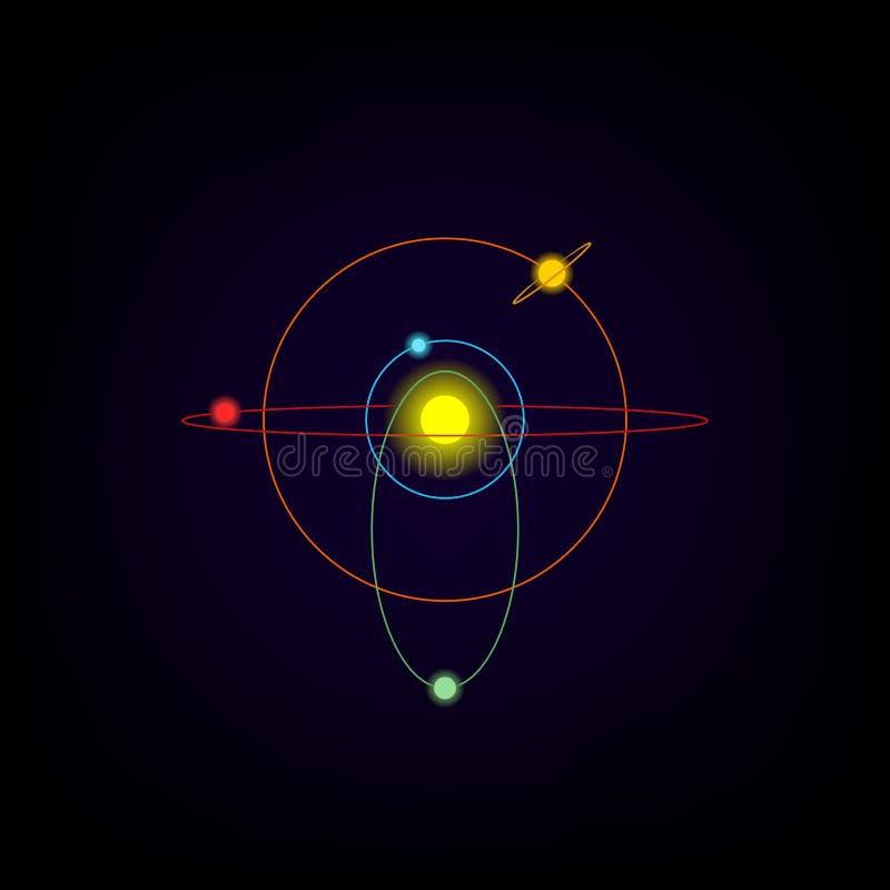 Solar System Icon. Planetary Model Stock Vector - Illustration of ...