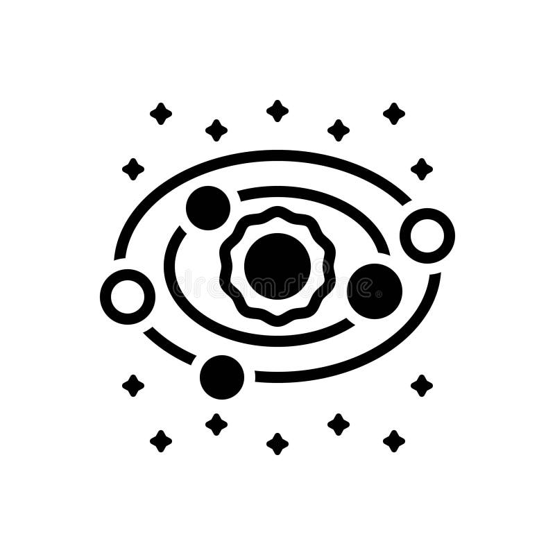 Black Solid Icon for Solar System, Planetary and Galaxy Stock Vector ...