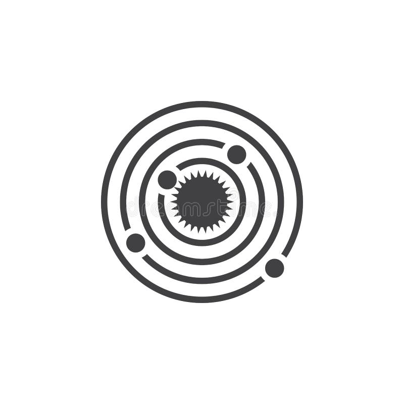 Solar System Icon Vector, Solid Logo, Pictogram Isolated on Whit Stock ...