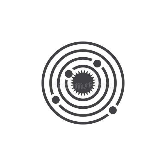 Solar System Icon Vector, Solid Logo, Pictogram Isolated on Whit Stock ...