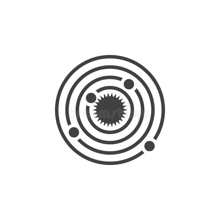 Solar System Icon Vector, Solid Logo, Pictogram Isolated on Whit Stock ...