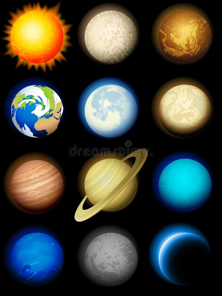 Vector Illustration Solar System Planets Icon Stock Illustrations ...