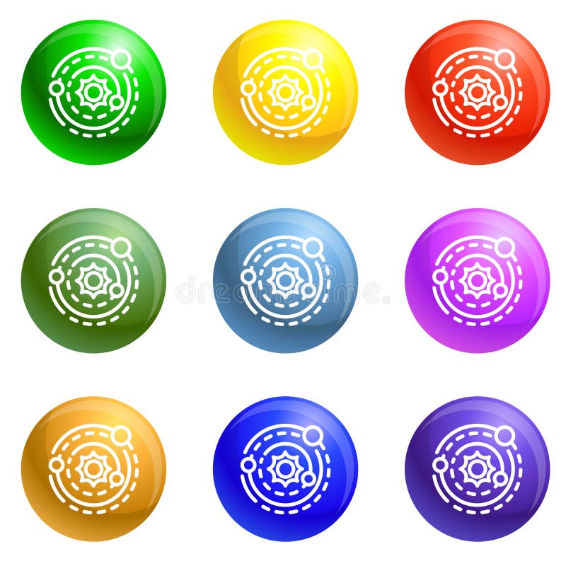 Solar System Icons Set Vector Stock Vector - Illustration of object ...