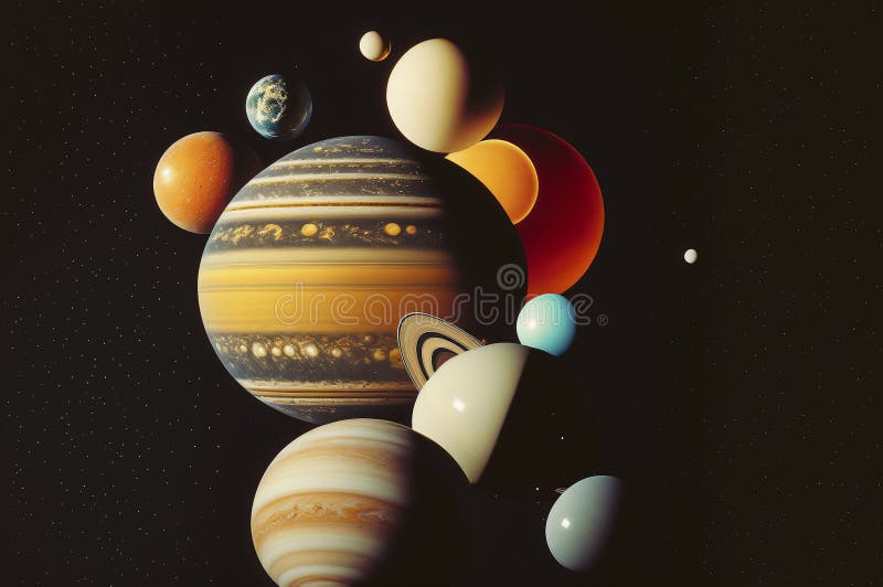 Solar System Illustration. Created with Generative AI Technology. Stock ...