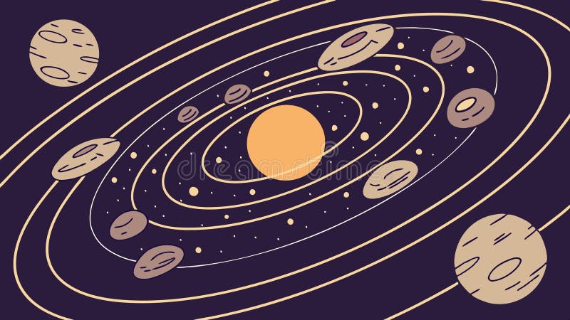 Solar System Poster Orbit Vector Illustration Stock Illustrations ...