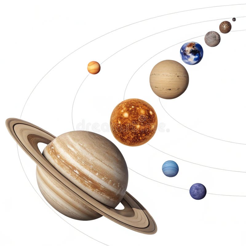 Solar System Isolated on White Background Stock Illustration ...