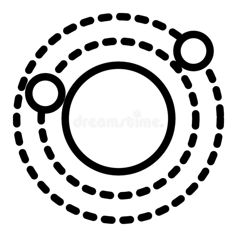 Solar System Line Icon. Orbit Vector Illustration Isolated on White ...