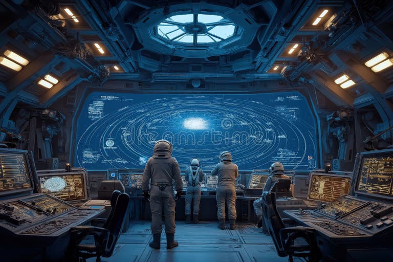 Solar System Map Glows within Command Deck of Deep Space Exploration ...