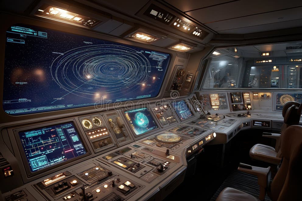 Solar System Map Glows within Command Deck of Deep Space Exploration ...