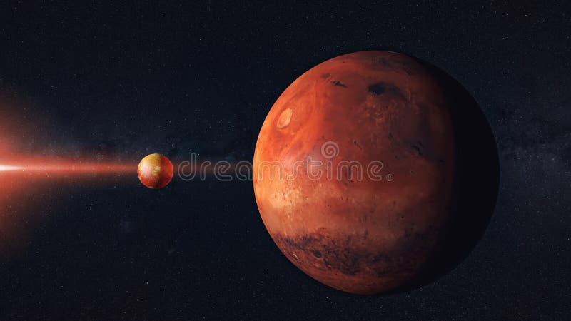 Solar System - Mars. Science Background Stock Illustration ...
