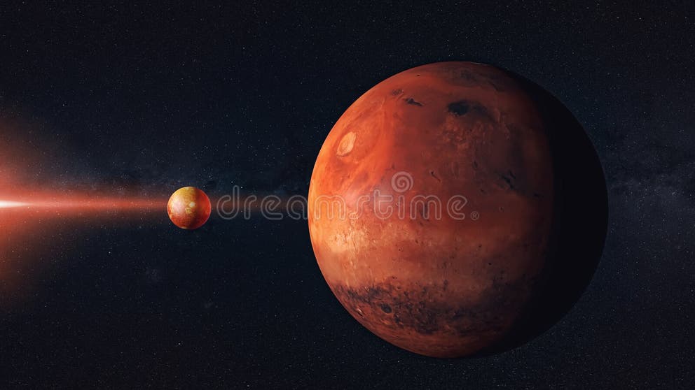 Solar System - Mars. Science Background Stock Illustration ...