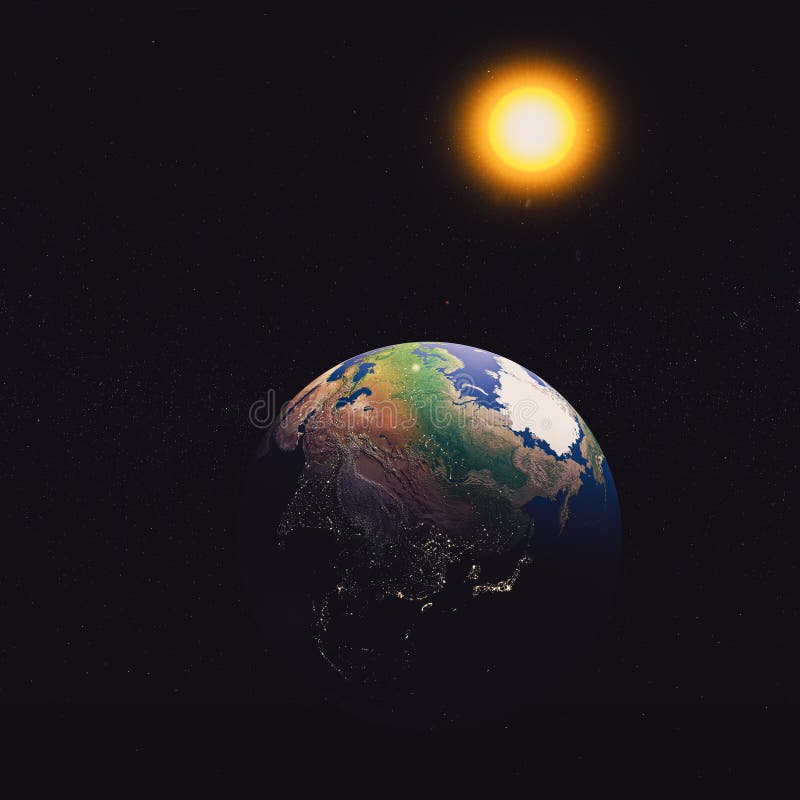 Solar System - Earth. Science Background Stock Illustration ...