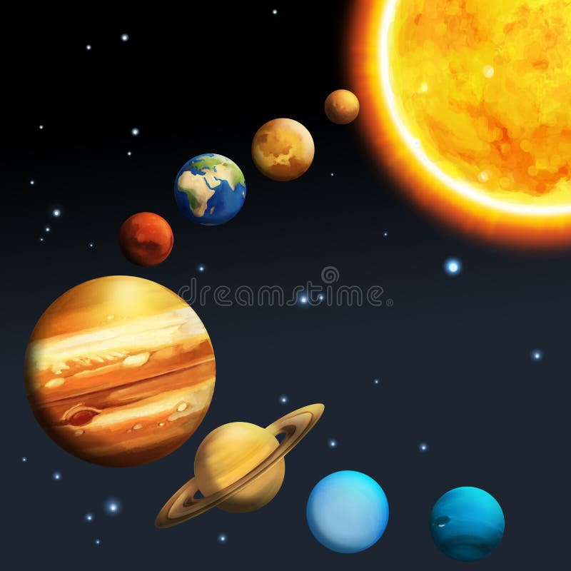 The Solar System - Milky Way Stock Illustration - Illustration of ...