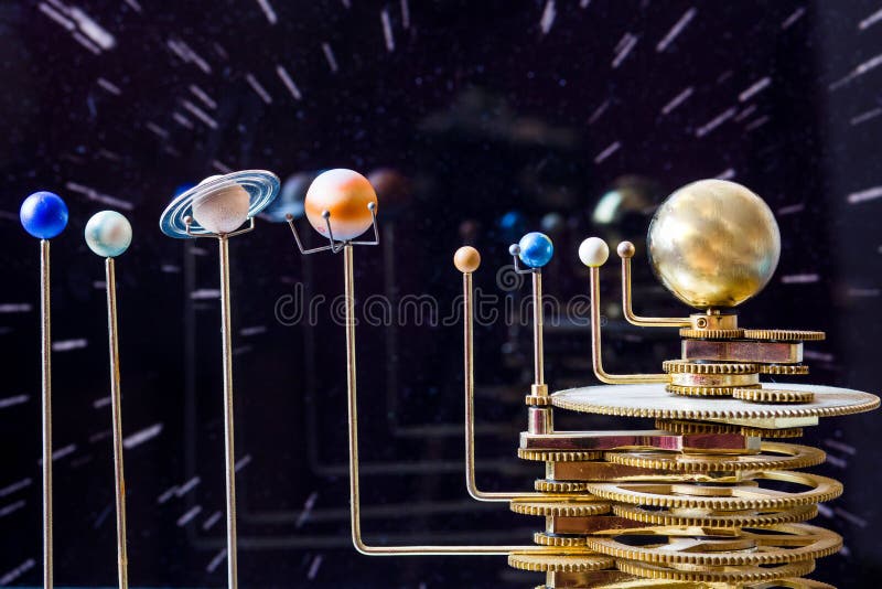 Solar System Model in Black Background Stock Photo - Image of jupiter ...