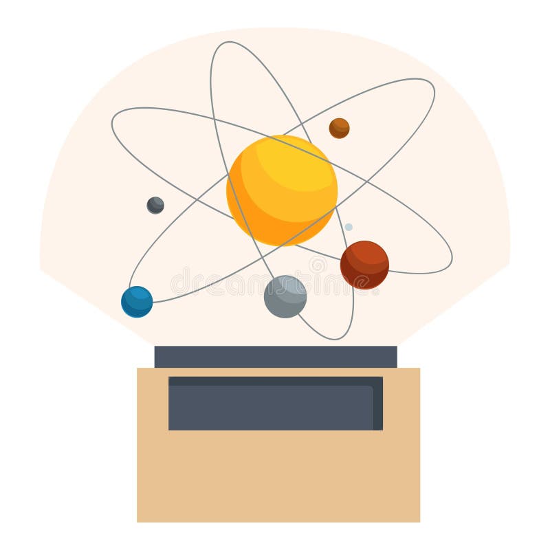 Solar System Model Exhibiting Rotating Planets Around Sun Stock Vector ...