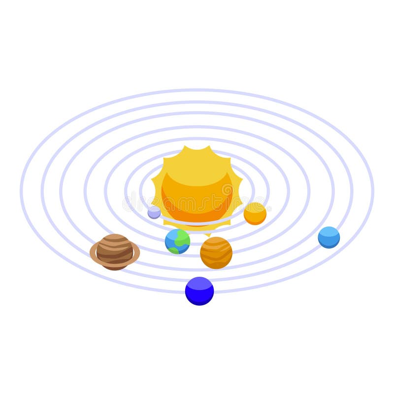 Solar System Model Showing Planets Orbiting Around Sun Stock Vector ...
