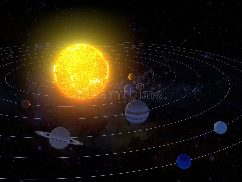 Solar System Animation stock illustration. Illustration of satellite ...
