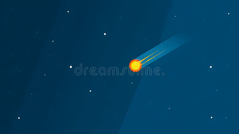 Solar System in the Night Sky, Falling Star. Flat Illustration. Stock ...