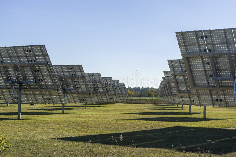 Solar System, Overview Solar Power Plant with Trackable Elements Stock ...