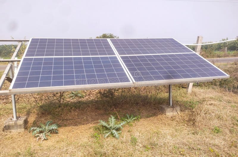 Solar system panels stock photo. Image of fence, system - 238056730