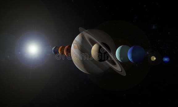 Solar System , Planet Alignment Stock Illustration - Illustration of ...
