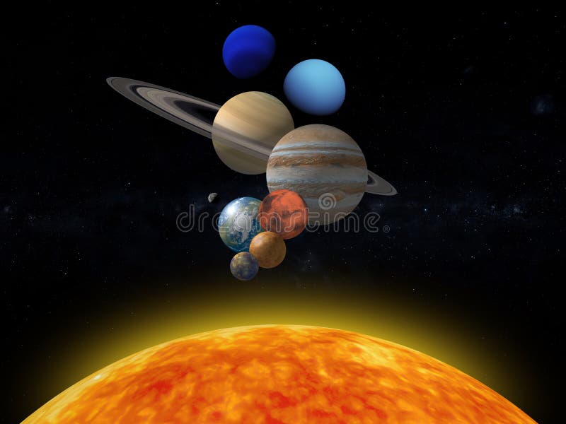 Solar System , Planet Alignment Stock Illustration - Illustration of ...