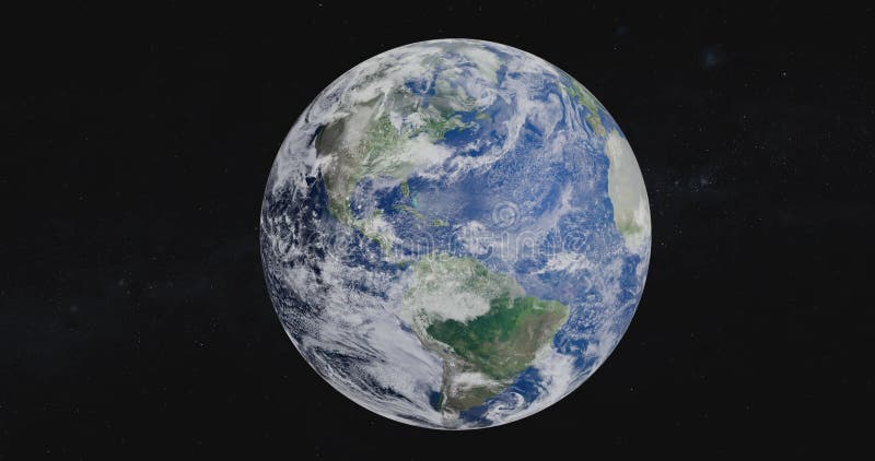 Solar System Planet Earth Rotating in Outer Space. Stock Video - Video ...