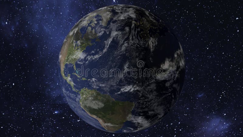 Solar System Planet Earth Rotating in Outer Space. Stock Footage ...
