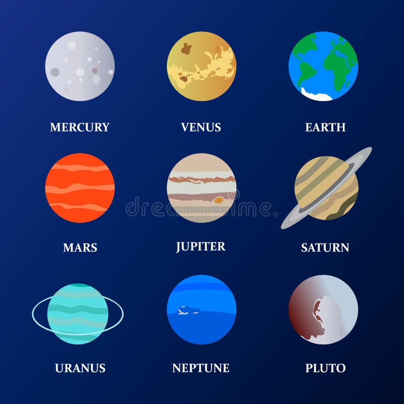 Solar system planet set stock vector. Illustration of jupiter - 194883505