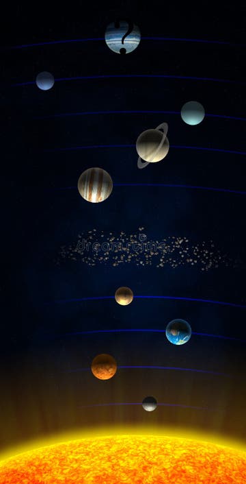 Solar system with Planet X stock illustration. Illustration of cosmos ...