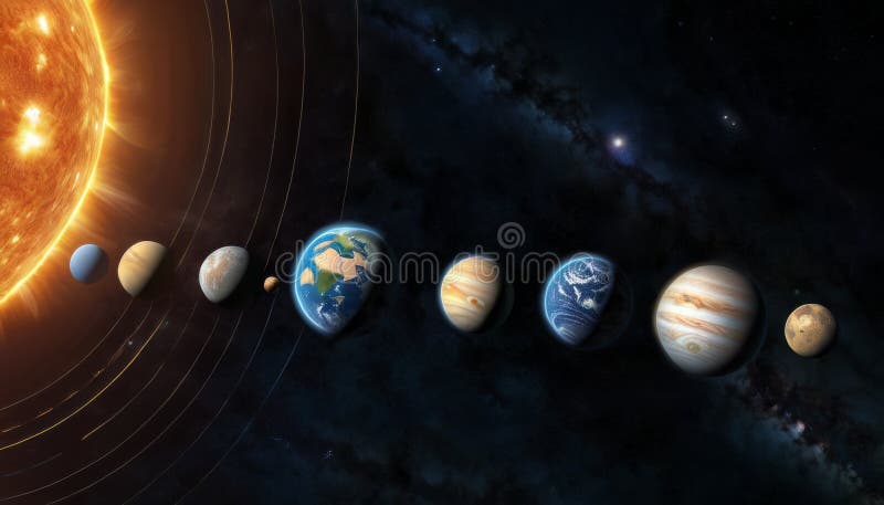 Solar System Planetary Alignment Stock Photo - Image of science, space ...
