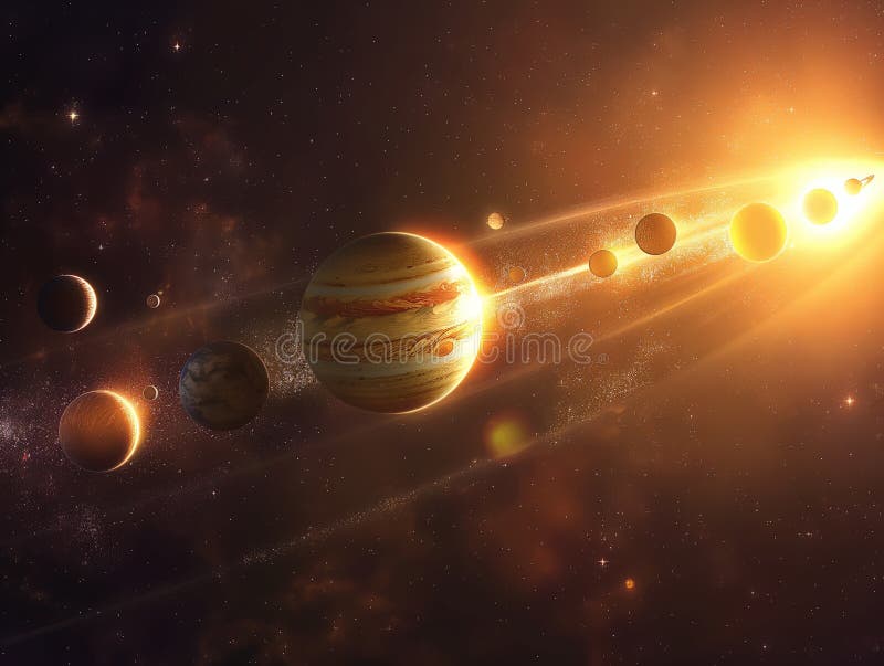Solar System Planets Aligned in Space Stock Photo - Image of alignment ...