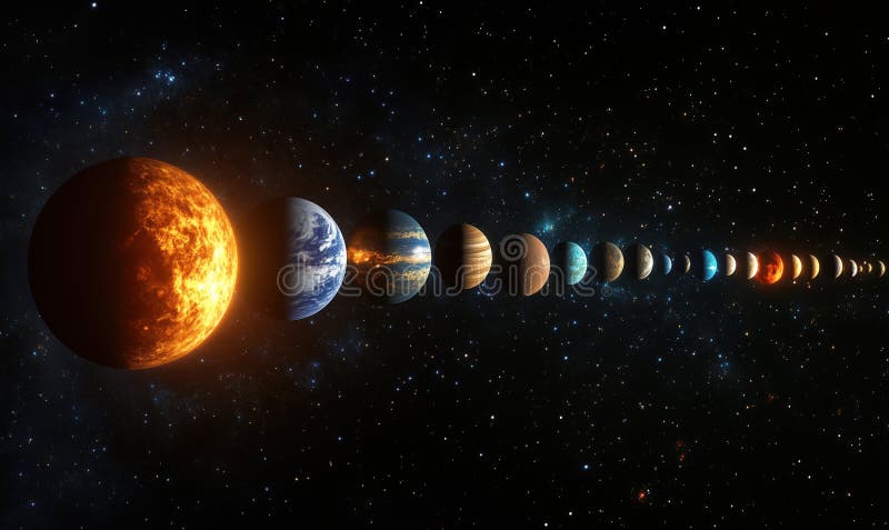 Solar System Planets Arranged in Order from Sun To Outer Space with ...