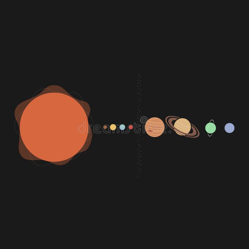 Solar System with Planets. Flat 2d Vector Stock Vector - Illustration ...