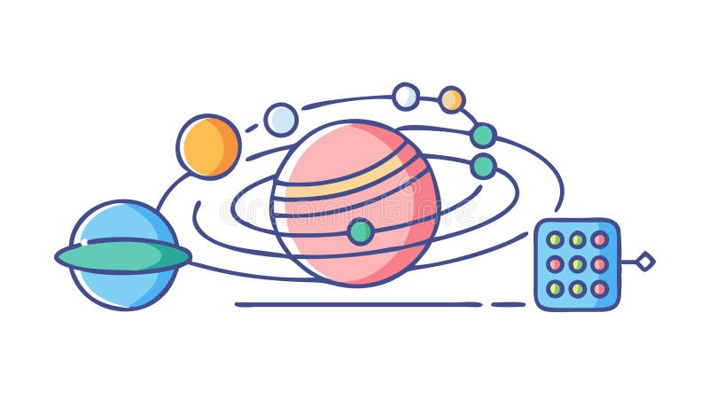 Solar System Planets Astronomy Space Science Icon, Vector Design Generative AI Stock Vector ...